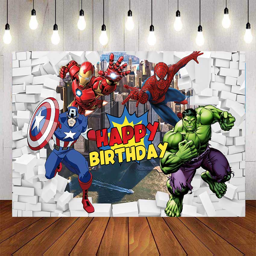 Avengers Superheros Birthday Backdrop For Children Photography Baby ...