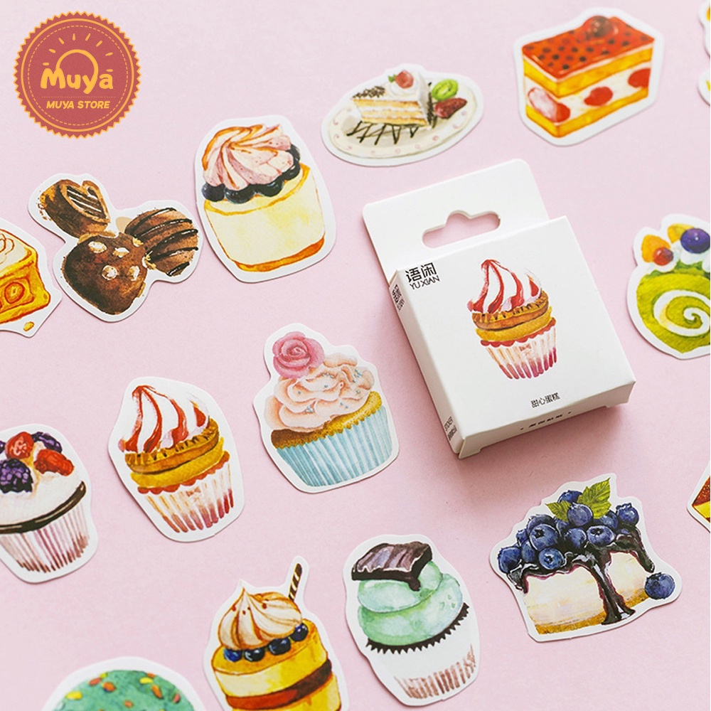 [Ready Stock]MUYA 50 Pcs/Box Sweet Cake Stickers for Journal Cute ...