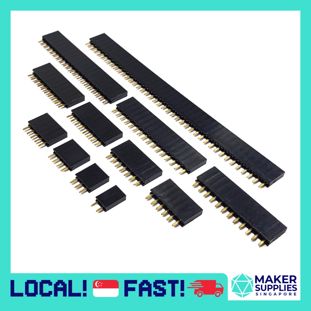 5pcs 2.54mm Female Header Pins Straight Strip Single Row Connector 2 3 ...