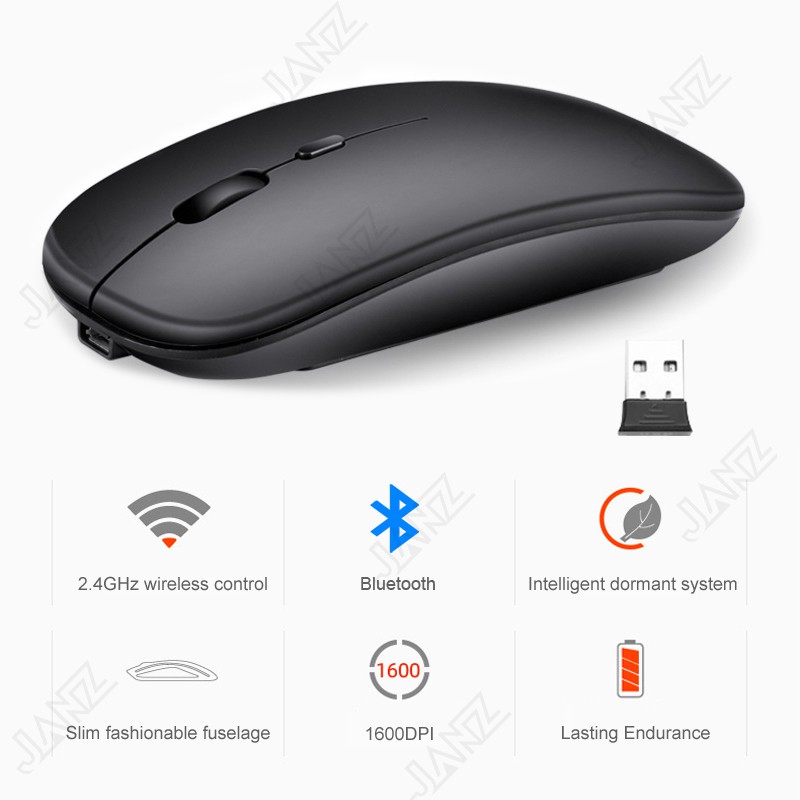 Wireless Mouse Bluetooth Mouse 2.4GHz Wireless Optical Rechargeable ...