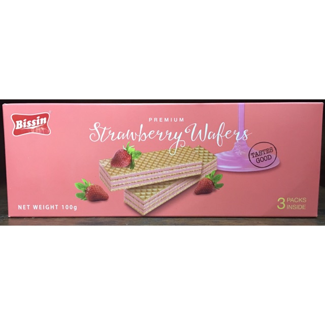 bissin premium strawberry wafers 100 grams | Shopee Singapore
