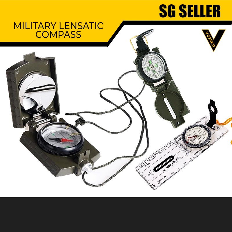 [SG SELLER] Tactical Grade Lensatic Compass Impact Resistant Waterproof ...
