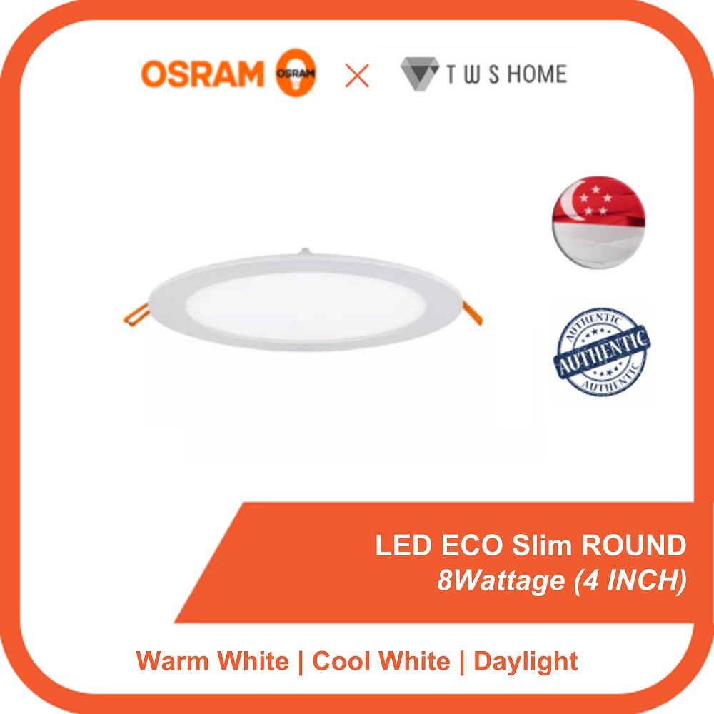 OSRAM LEDCOMFO Downlight Slim Round 4-INCH 6Wattage [830/ 840/ 860] by TWS Home | Shopee Singapore