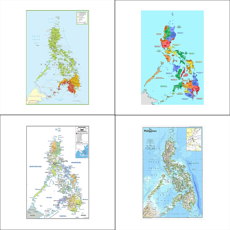 5Sizes The Philippines Map Administrative Map of Philippines Canvas ...