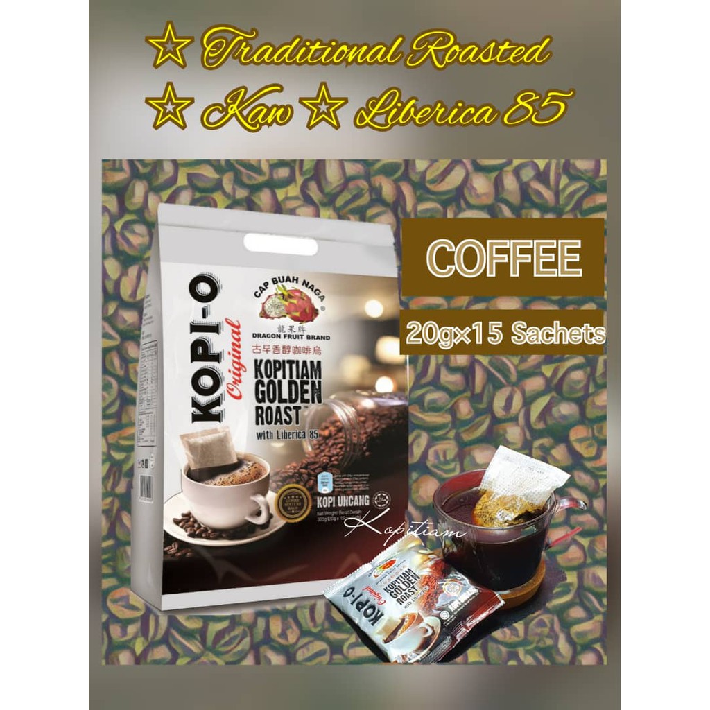 Dragon Fruit Brand Kopitiam Golden Roast Kopi O (20g x 15sachets) | Shopee Singapore