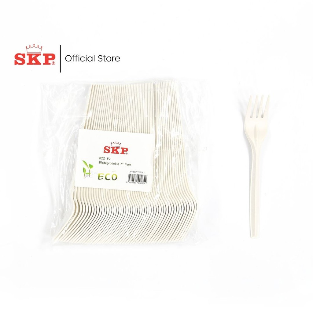 7" SKP Ecovue Biodegradable Disposable Fork (50pcs/pkt) | Shopee Singapore
