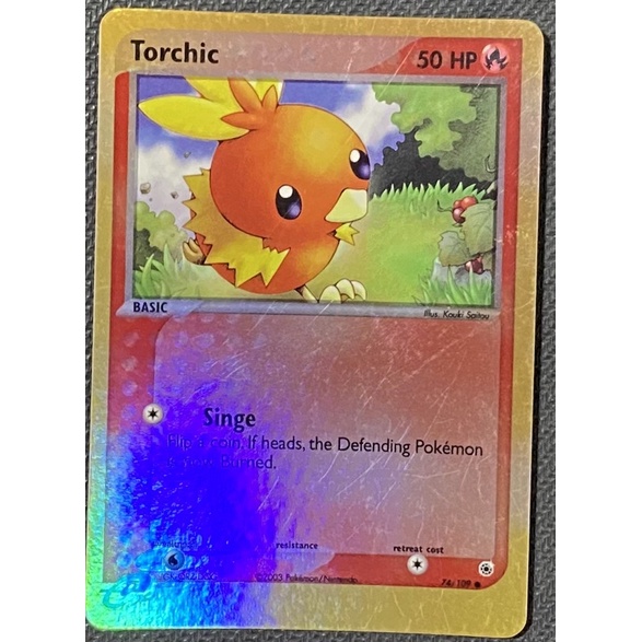 Pokemon TCG Card Torchic EX Ruby & Sapphire 74/109 Reverse Holo Vintage ...