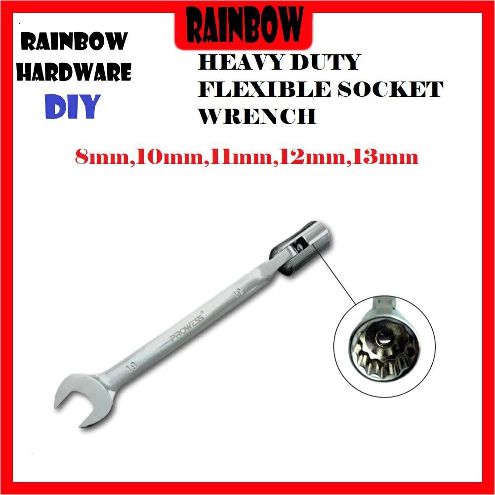 COMBINATION HEAVY-DUTY FLEXIBLE SOCKET WRENCH 8 ~ 13MM (BOX SPANNER ...