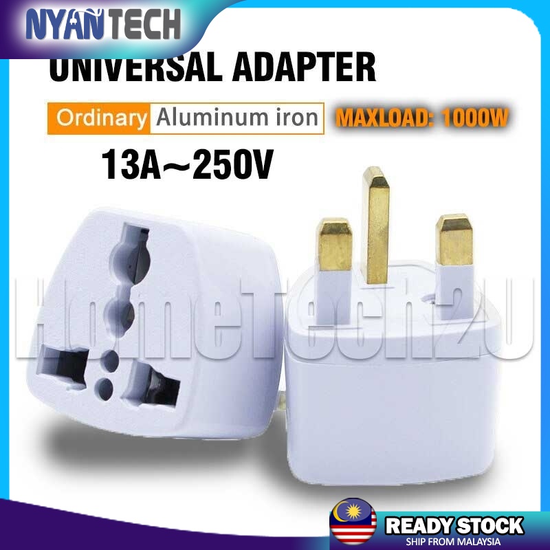 Universal Adapter Adaptor Plug 2 Pin to 3 Pin Plug converter Multi Plug ...