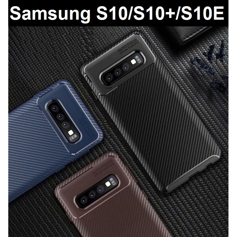 Samsung Galaxy S10/S10+/S10E Carbon Fibre Armour Case Casing Cover ...