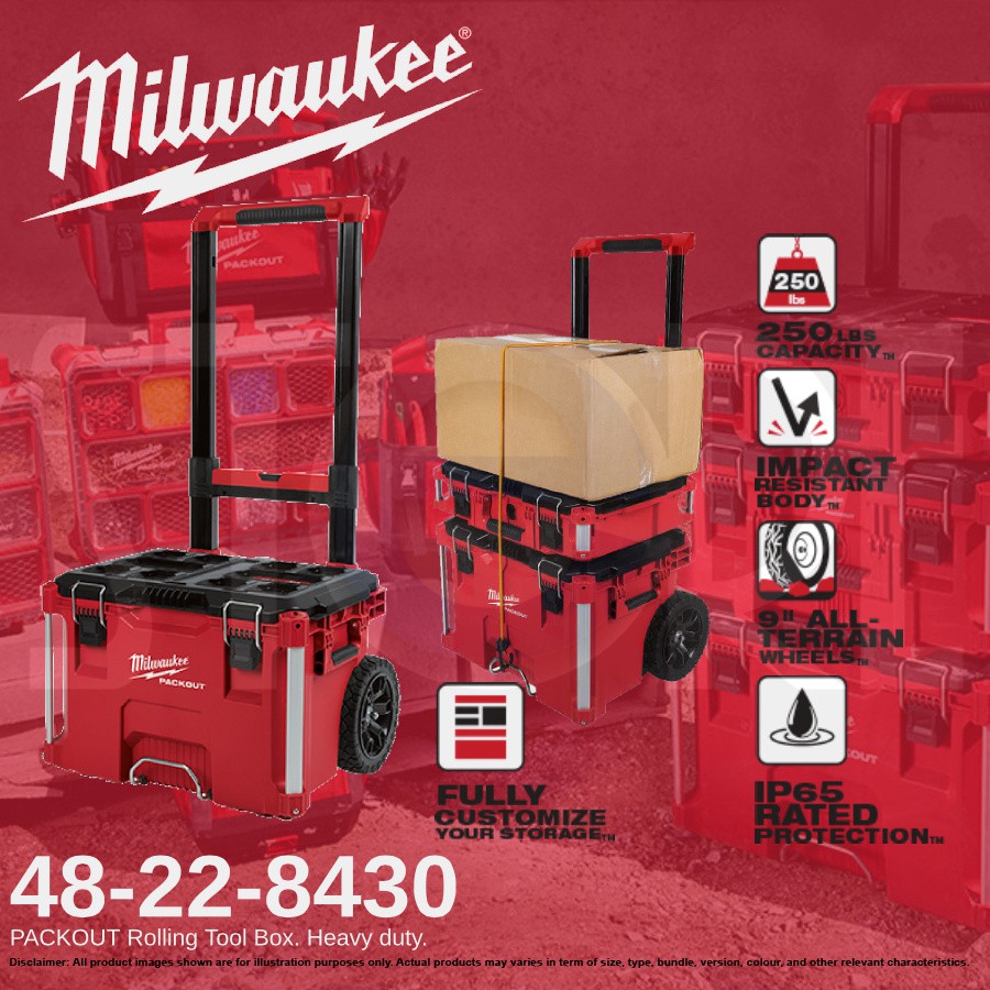 Milwaukee PACKOUT™ Rolling Tool Box 48-22-8426. | Shopee Singapore