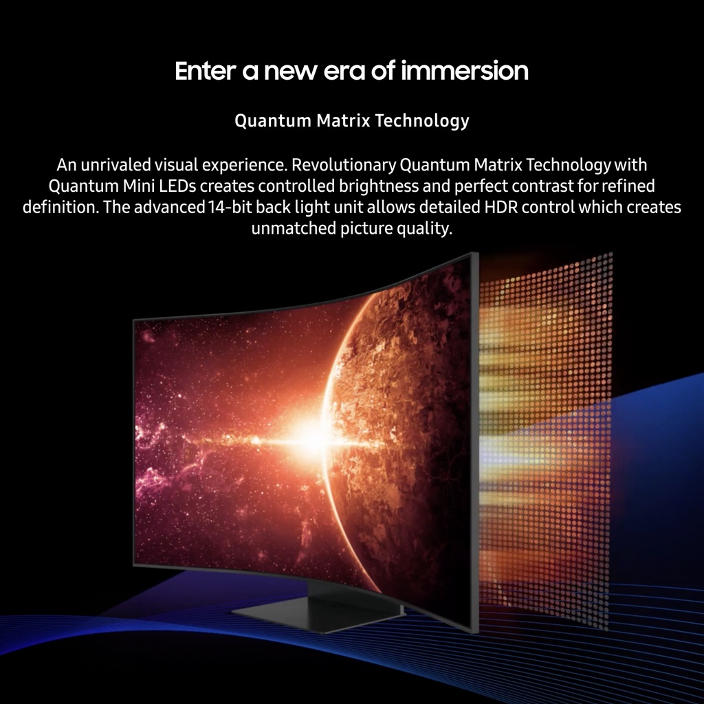 Samsung 55 Inch Odyssey Ark Gaming Monitor with 165Hz Refresh Rate and ...