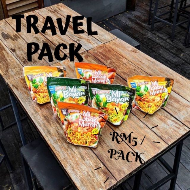 AUS04 YUMNY Mee Sayuran Kering Baby Dried Noodles Mi Kering Travel Pack ...