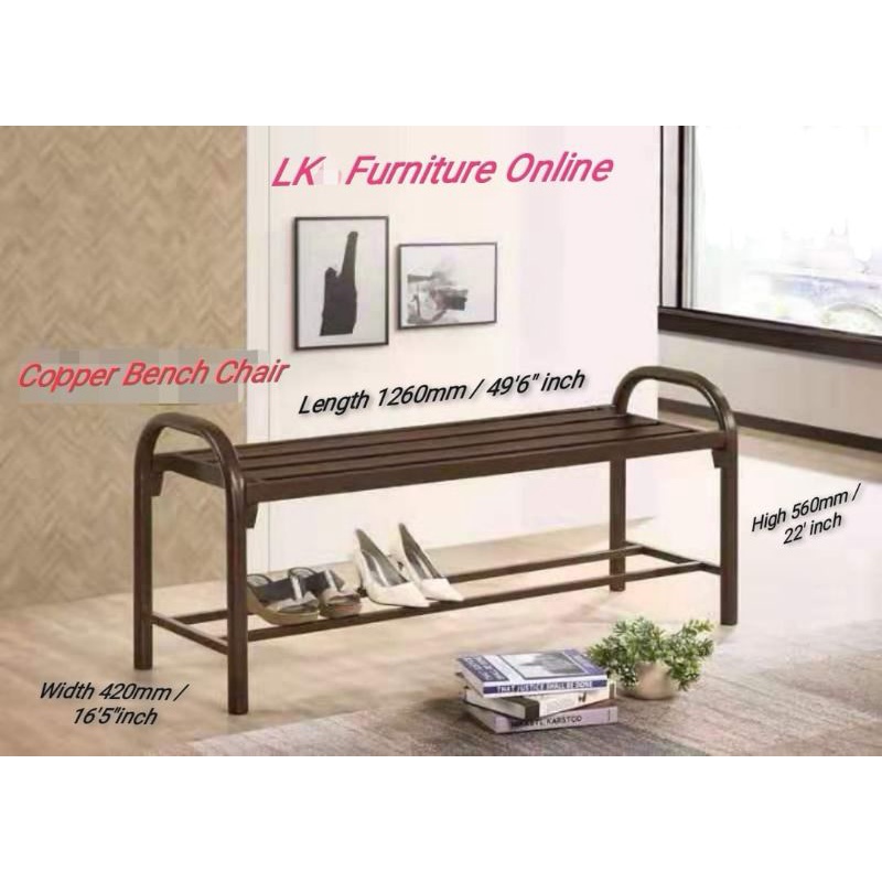 LKL 4ft copper brown bench chair | Shopee Singapore