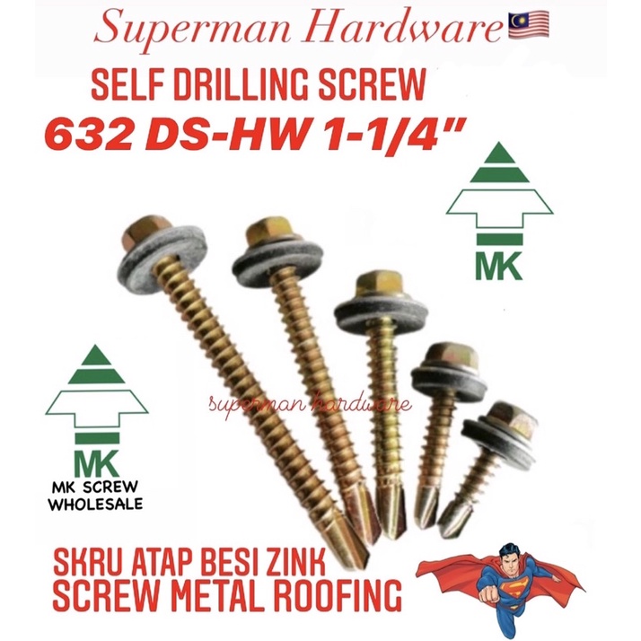 1-1/4" 632 DS-HW MK SELF DRILLING SCREW DS-HW SCREW AWNING METAL DECK ...