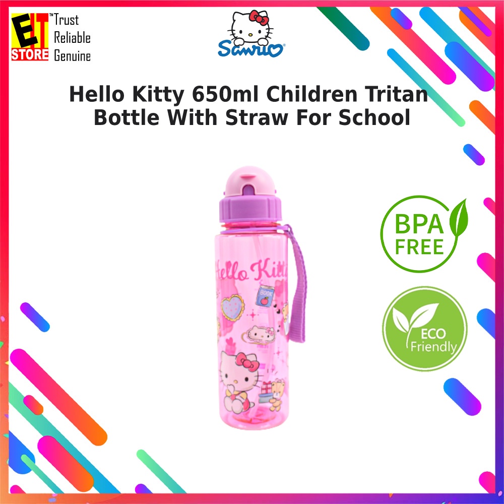 Disney Hello Kitty 650ml Children Tritan Bottle With Straw For School(70-9-457-7743) | Shopee ...