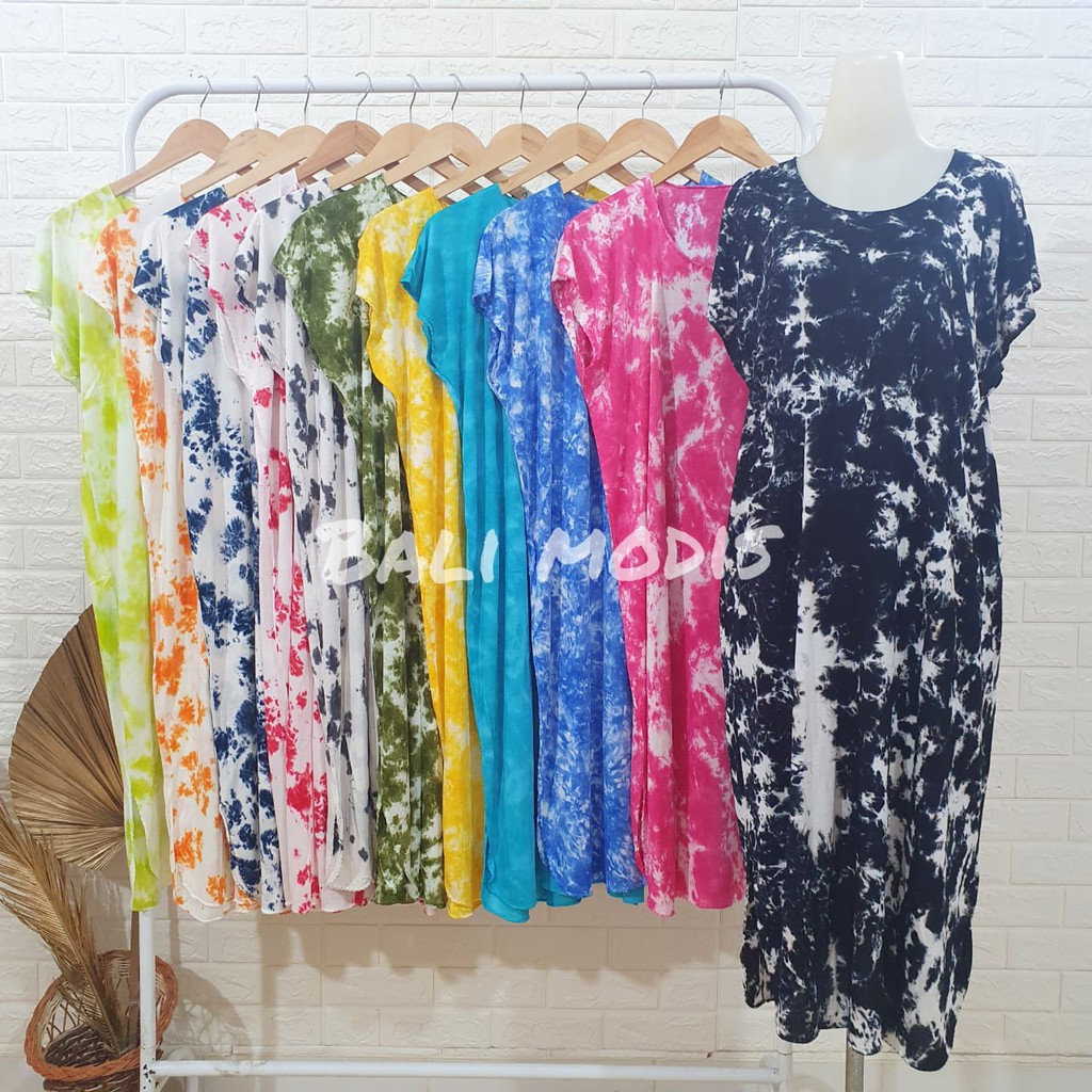 JUMBO TIE DYE DRESS, FINE BALI FABRIC Night Dress Women Nighties Dress ...