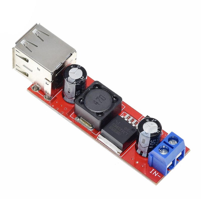 DC 6V-40V to 5V 3A Double USB Charge DC-DC Step-down Converter Module ...