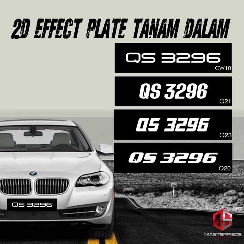 Number Plate Car 2D Plate Tanam Dalam No Plate Kereta 2D Nombor Plate ...