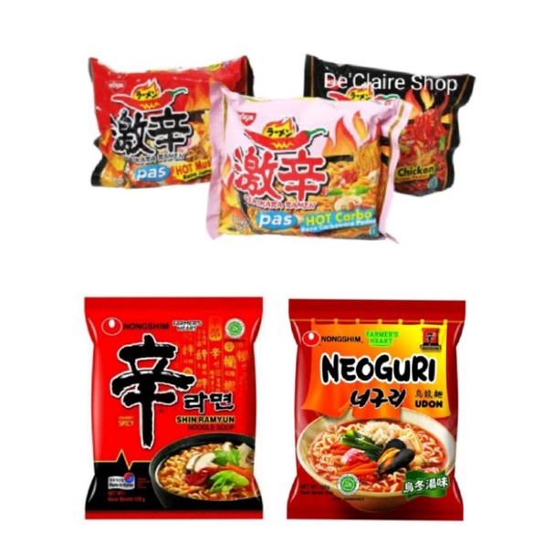Nissin Gekikara Ramen Portion PAS / Nongshim Neoguri / Shin Ramyun ...