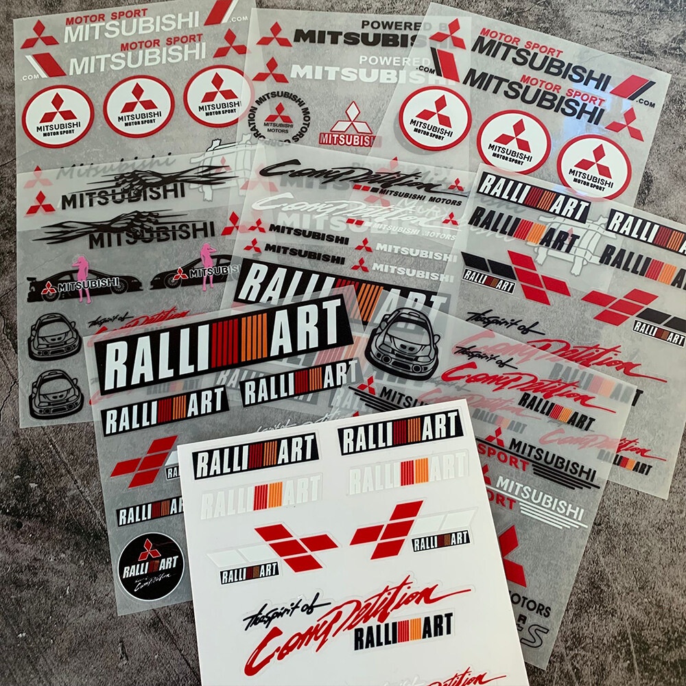 Mitsubishi Ralliart logo sticker Pu 3D car side rear logo badge sticker ...