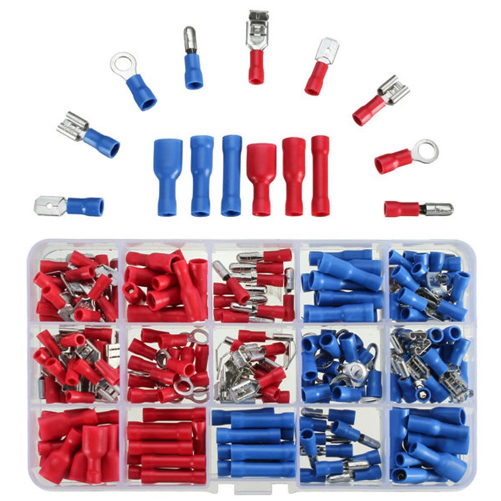 200Pcs/ Insulated Electrical Wire Terminals Mixed Assorted Kit ...