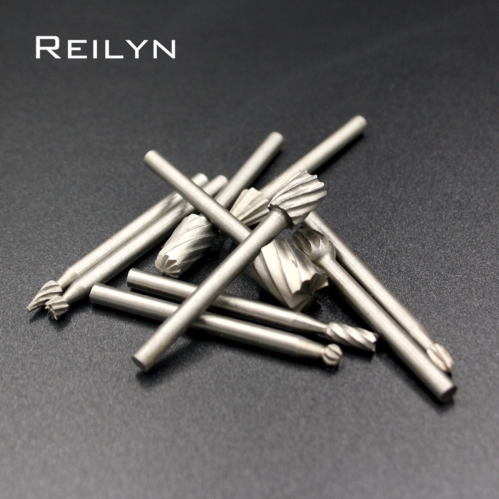 6pcs 10pcs HSS Rotary File Multi Tool Burrs HSS Rounting Router Drill ...