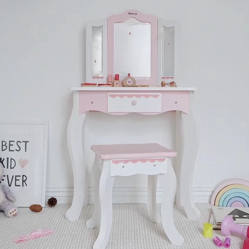 👄 SG LOCAL STOCK 👄 kienvy Vanity Girls Wooden Toys Dressing Table Kids ...
