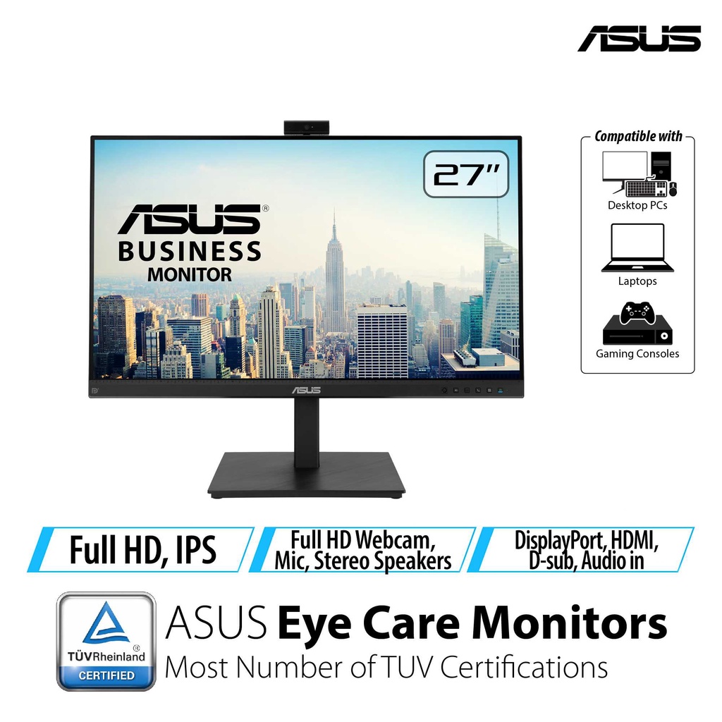 ASUS BE279QSK Video Conferencing Monitor - 27", HDMI, FullHD, IPS ...