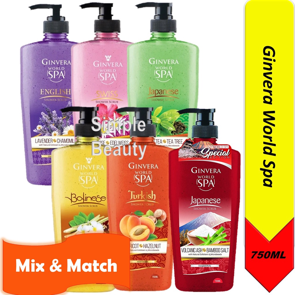 Ginvera World Spa Shower Scrub Body Wash, 750ml[Min] | Shopee Singapore