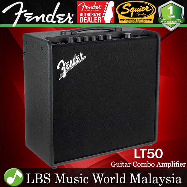 Fender Mustang LT50 50 Watt Electric Guitar Combo Amplifier with 20 Amp ...