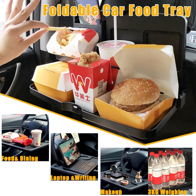 Car Dining Tray Foldable Car Rear Seat Dining Table Food Tray Car Drink ...