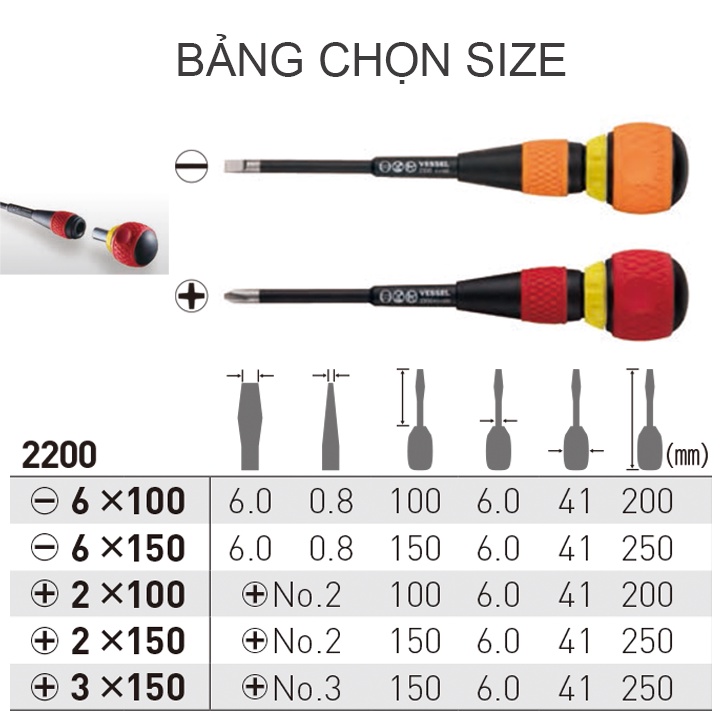 Insulated sliding screwdriver No.2200 Vessel ball handle (Japan ...
