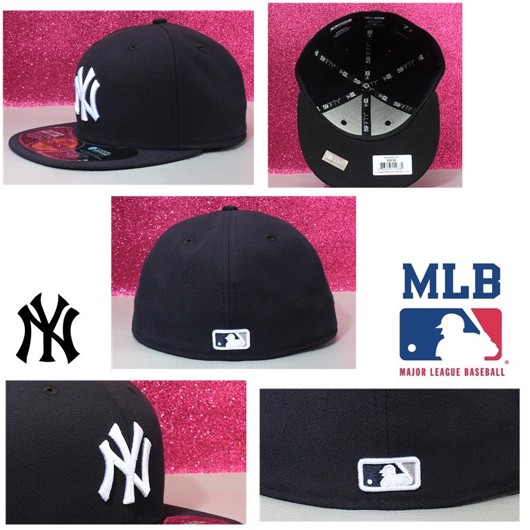 【Ready Stock】MLB Fully Enclosed Flat Brim Baseball Cap New York Yankees ...