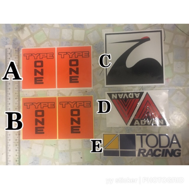 Honda civic ek eg es Sticker Honda STICKER TYPE ONE ADVAN SPOON TODA ...