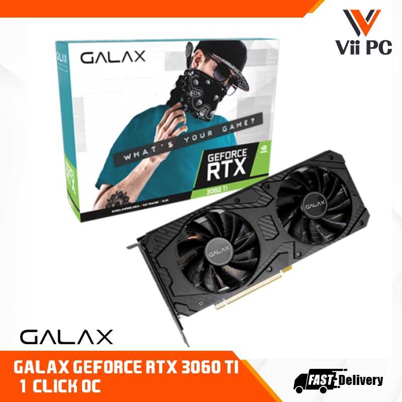 Galax Nvidia GeForce RTX™ RTX 3060 3060 Ti RTX3060Ti 1-Click OC LHR 8GB ...