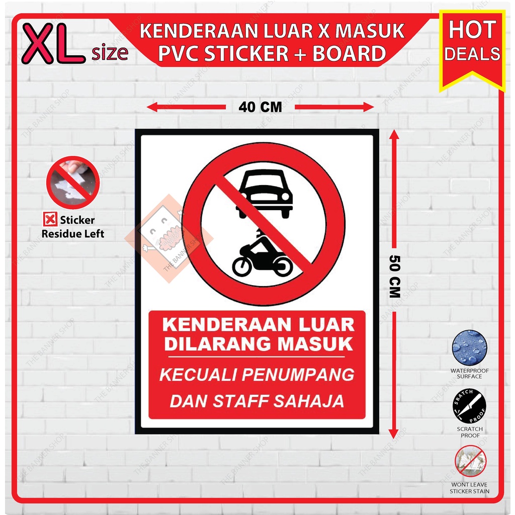 Kenderaan Luar Dilarang Masuk (Sticker Only / Sticker + Board) | Shopee ...