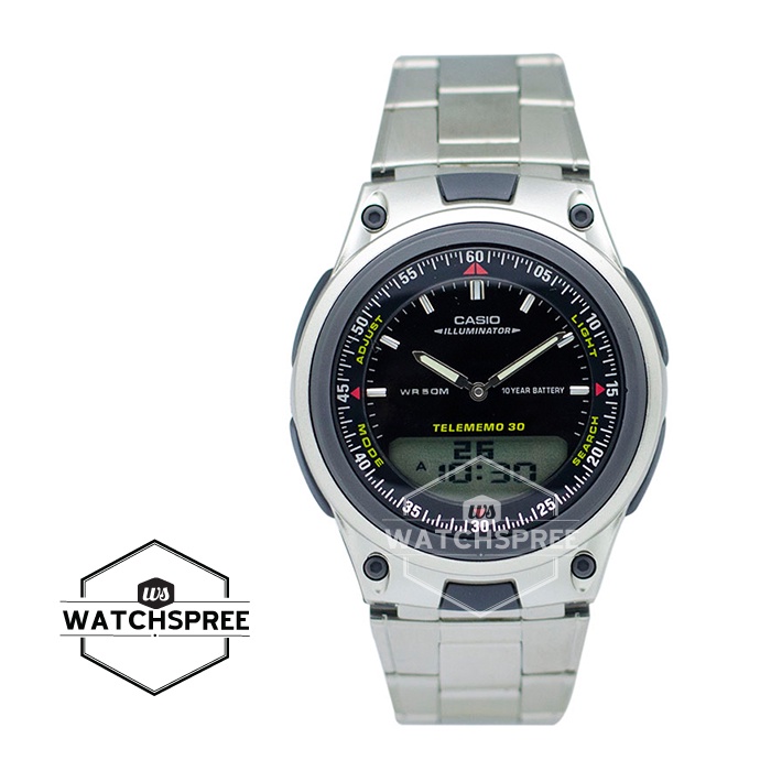 Casio Men's Standard Analog Digital Silver Stainless Steel Band Watch ...