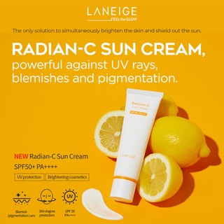 LANEIGE Radian-C Suncream SPF 50 PA++++ 50mL -Triple Vitamin Blend for ...