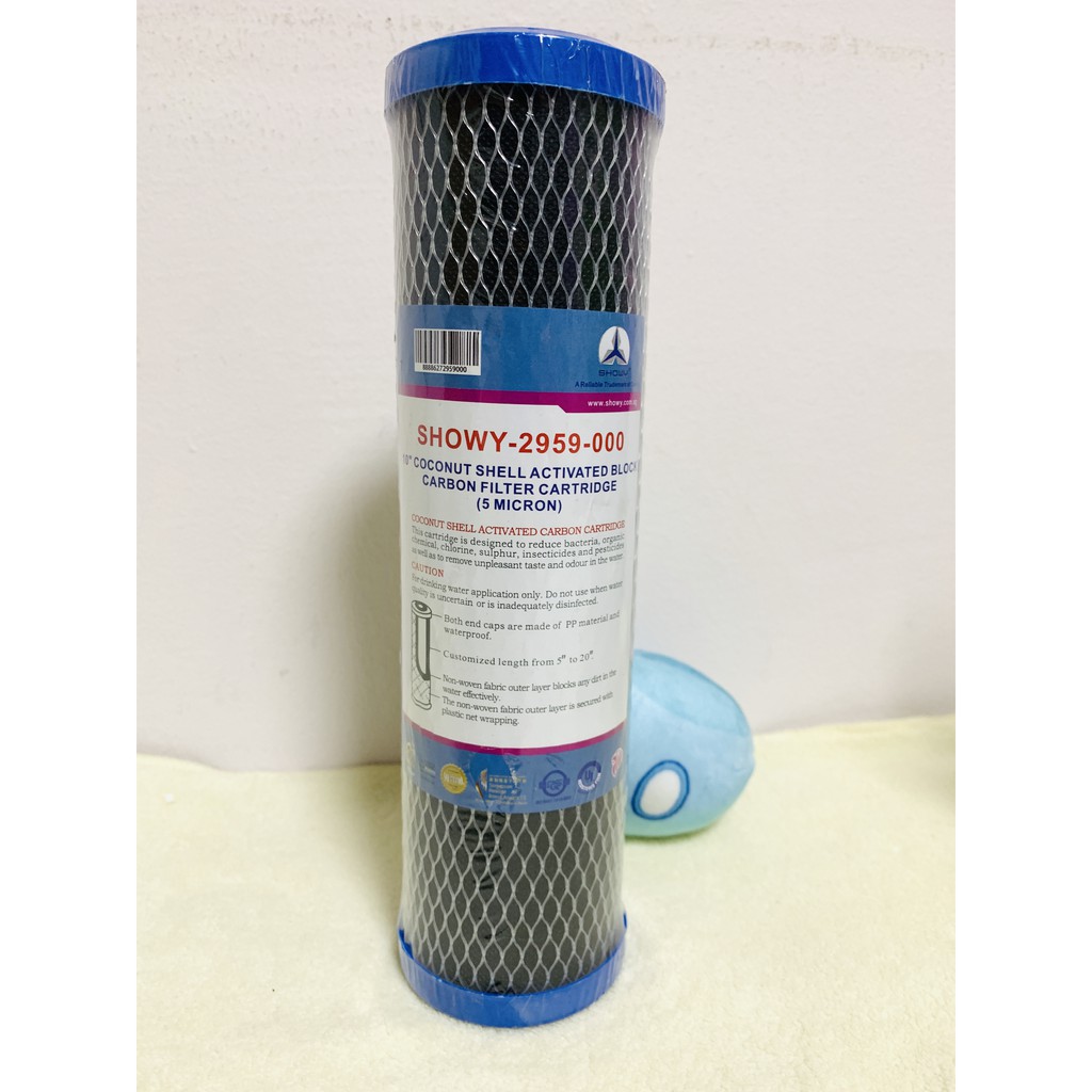 [SHOWY 2959] 10” Coconut Shell Activated Block Carbon Filter Cartridge (5 MICRON) | Shopee Singapore