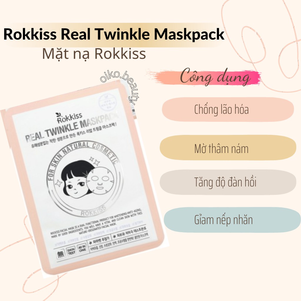 Set of 4 masks - Korean domestic ROKKIS mask - ROKKISS REAL TWINKLE ...