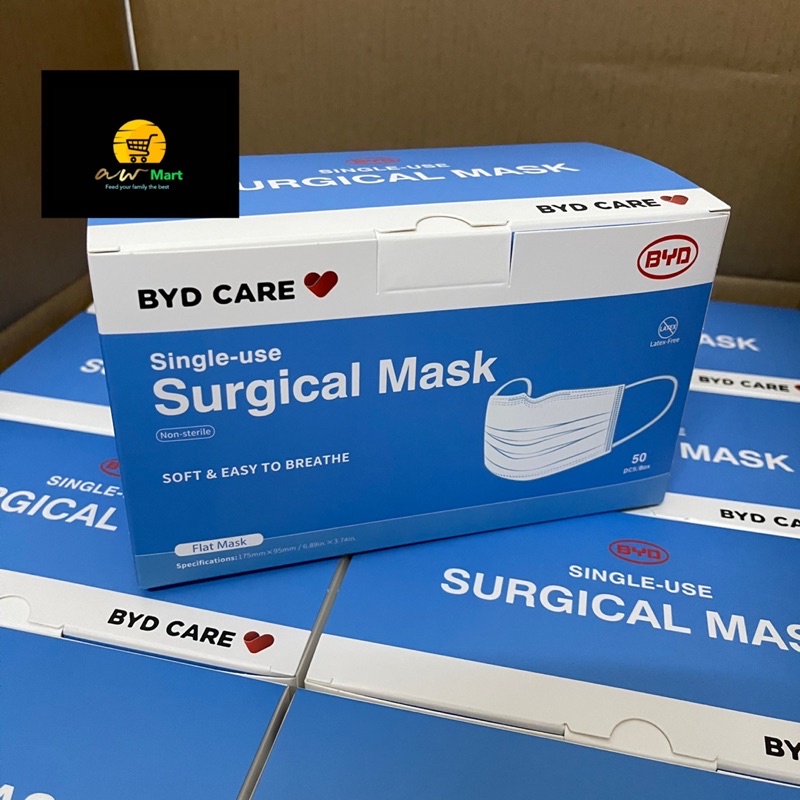 Byd care single-use Surgical Mask 50pcs/box (BYd mask) | Shopee Singapore