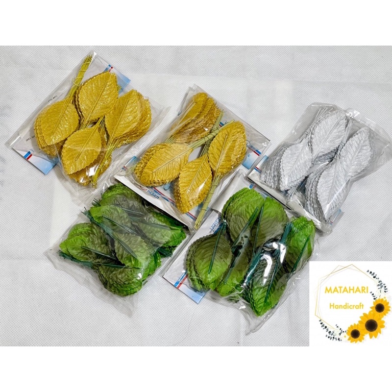 100Pcs Daun Bunga Rose Artificial Flower Leaf Artificial Atificial Rose ...