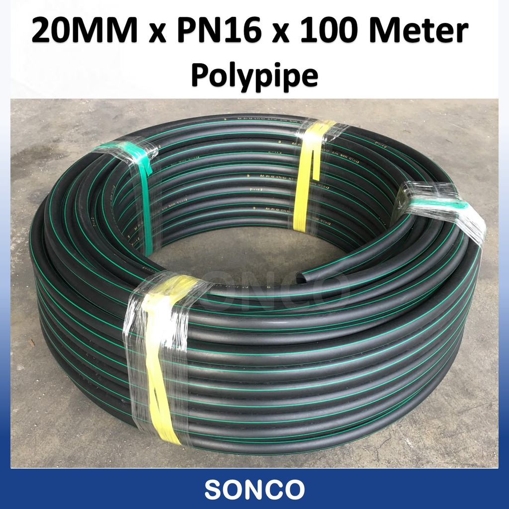 20MM x 100M High Density Polyethylene HDPE Poly Pipe Polypipe PE100 ( PN 16 ) | Shopee Singapore