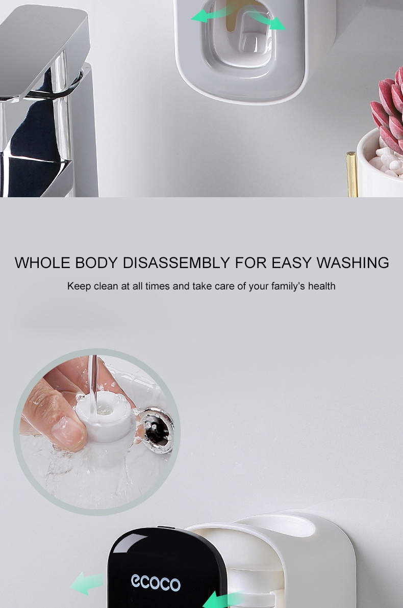 ECOCO Wall Mount Household Automatic Toothpaste Dispenser Toothbrush ...