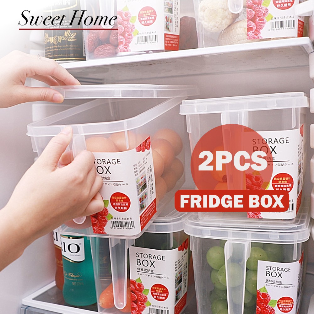 [2pcs]Food Grade Fridge Storage Box Kitchen Container Food Organizer 5L ...