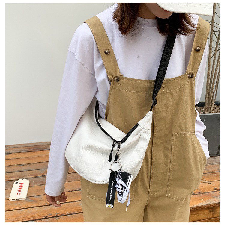 Large Capacity Canvas Bag Versatile Student Shoulder Bag College Style ...