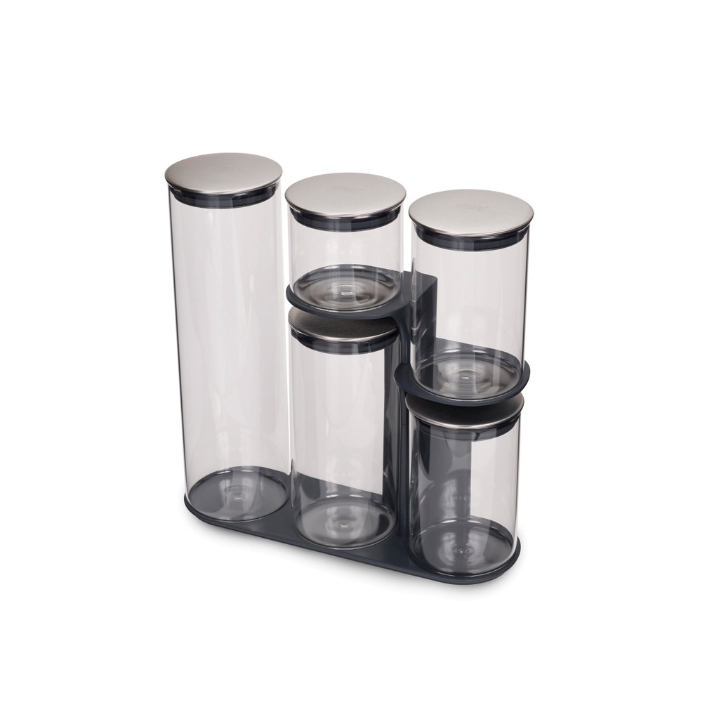 Podium 100 Glass Storage Set 5-piece glass stackable storage jars ...
