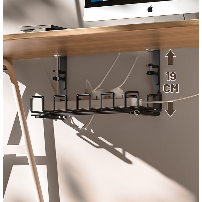 🇸🇬 [READY STOCK] 40/58CM Under Desk Cable Management Under table tray ...