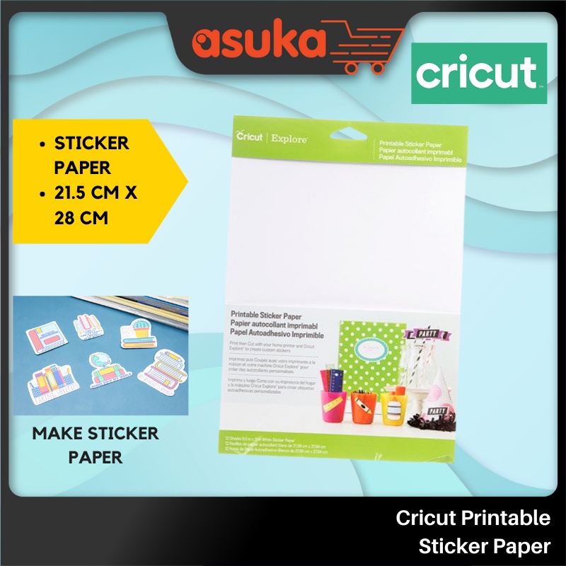 Cricut Printable Sticker Paper - 21.5 cm x 28 cm For Use With Ink Jet ...